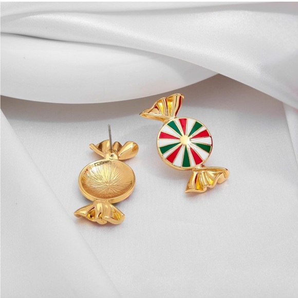 Fine Jewelry | Jewelry | 4k Peppermint Christmas Candy Cane Earrings ...